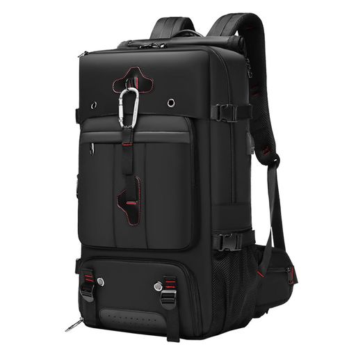 [SHRRADOO] 登山リュック 70L 大容量 ファスナー リュックサック バックパック 17インチPC リュックサック スクエア 防水 ハイキング用 ハイキング キャンプ アウトドア 防災 旅行 (ブラック, 70L)