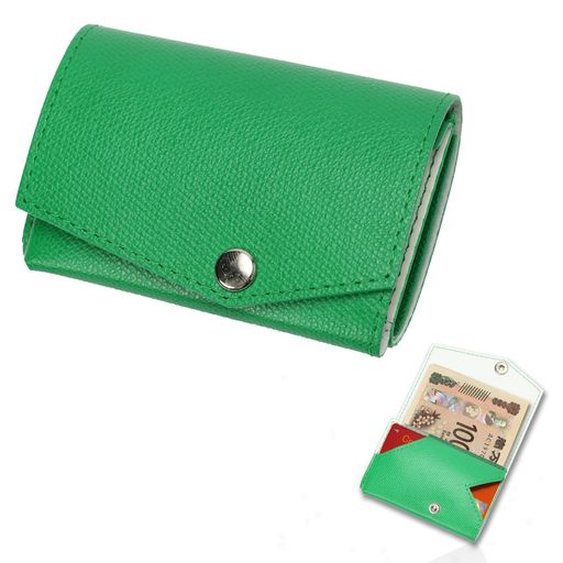 [アブラサス] 小さい財布 メンズ レディース 財布 日本製 本革 グリーン