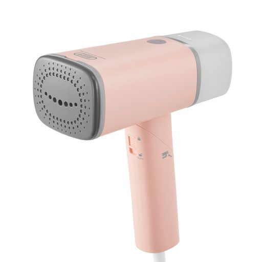 【TOFFY/トフィー】 スチームリッチハンディスチーマー HW-SM1 強力スチーム約20G/分 パワフル噴出 シワ伸ばし 除菌 脱臭 花粉・ダニ対策 ブラシ付き 折りたたみ収納 シェルピンク HW-SM1-SP