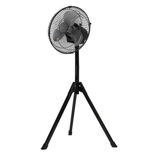 工業用扇風機 25CM アルミ羽根 簡単持ち運び 三脚折畳み型 旋回首振り送風 ラウンドムーブ 風量3段階 プロイル FTA252 ブラック