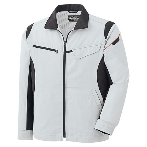 [ミドリ安全] ベルデクセル 作業着服 春夏 帯電防止 ストレッチ 男女共用 長袖 ジャンパー VES2741 上 シルバーグレー M