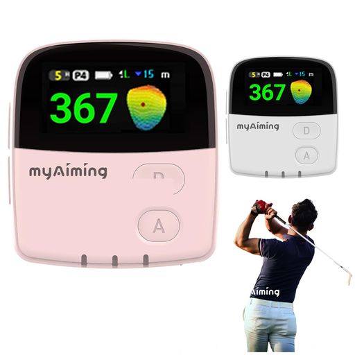 GOODVOICE マルチ距離測定器 ピンク エイミング スイング矯正 グリーン等高線 傾斜確認 最新GPSチップ搭載