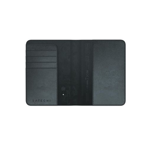 [SATECHI] パスポートホルダー 探す (FIND MY) 機能 4枚カードホルダー付きパスポートカバー ワイヤレス充電 RFID保護機能搭載 ？ トラベルエッセンシャル ヴィーガンレザー パスポートホルダ…