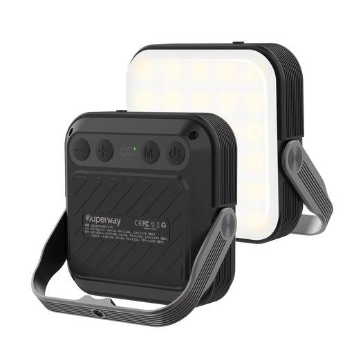 SUPERWAY 20000MAH LED ランタンQC 3.0/22.5W 2024新登場 1600ルーメン 四色切替 昼光色 昼白色 電球色 赤色点灯 SOS IP65 防水 防災グッズ アウトドア ライト 電気量輝度数字表示 光色/輝度記憶