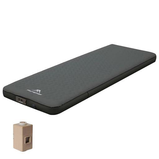 MOUNTAINHIKER エアマットレス 厚さ10CM 電動エアポンプ内蔵 キャンプ・ 車中泊・防災用 インフレーターマット R値8.0緊急時の屋外での使用に最適です。(オリーブグリーン、幅70CM)
