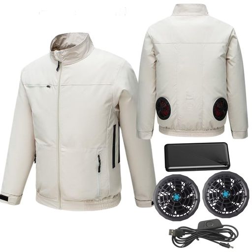 [YUCAHYPE] 5段階大風量調節 20000MAHバッテリー付きセット ファン付き作業服 長袖 夏 空調ウェア 冷却服 防撥水 UVカット 空調作業服 夏用作業着 扇風服 ワークウェア 軽量薄手 熱中症 猛暑対…