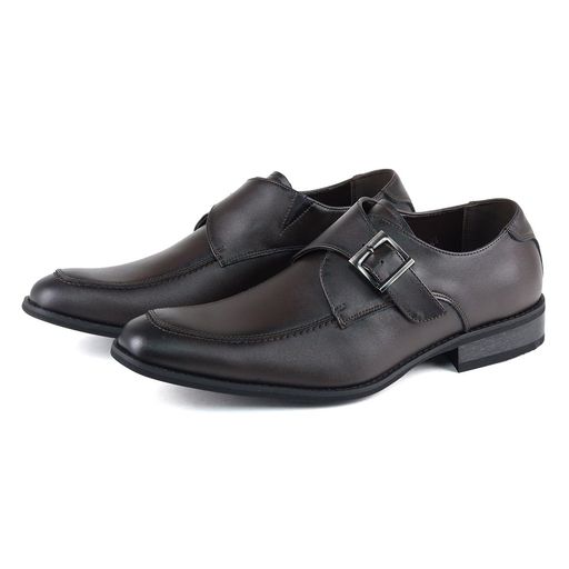 [ジンク] ビジネスシューズ モンクストラップ Uチップモカ 5874 ダークブラウン 27.5CM 3E