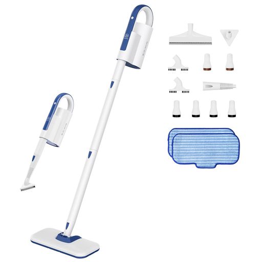 MISTSINCE スチームクリーナー 高温スチームモップ スチーム掃除機 年末 年始 3段階蒸気量調節 床 玄関 水あか 油汚れ 家中どこでも使える 19点セット 1台多役