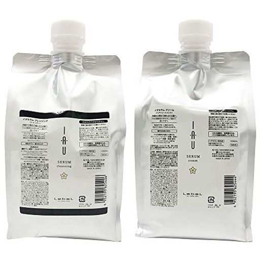 ISM LEBEL ルベル イオセラム クレンジング シャンプー 1000ML + クリーム ヘアトリートメント 1000ML 詰替 リフィル 各1セット 計2個 IAU SERUM ヘアケア