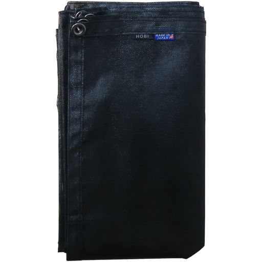 HOBI 前幕メッシュ300【日本製】300×182CM 消防庁防炎規格適合品 [無骨でタフ] 頑丈ハトメ8カ所 軍幕 横幕 スクリーン 砂よけ 日よけ タープ キャンプ アウトドア レジャー ホビ ブラック [MADE …
