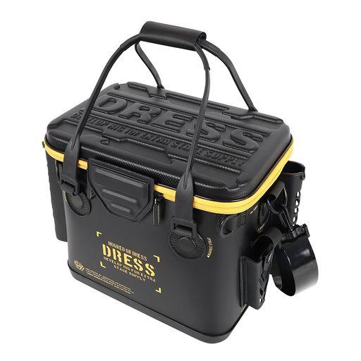 [DRESS] バッカン ブラック/オレンジ(メッシュポケット付き) 釣り用バケツ・バッカン 約34L ロッドホルダー EVA 多機能 釣り 釣り具 釣り用ケース 防水 収納コンテナ タックルバッグ
