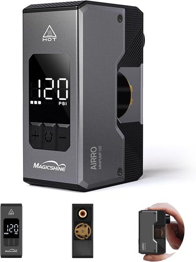 MAGICSHINE 自転車 空気入れ AIRRO 120PSI 携帯 電動 ポンプ 自動停止 空気圧表示 米式 仏式 バルブ 対応 自転車エアポンプ エアーホース付き マウンテンバイク ロードバイク用