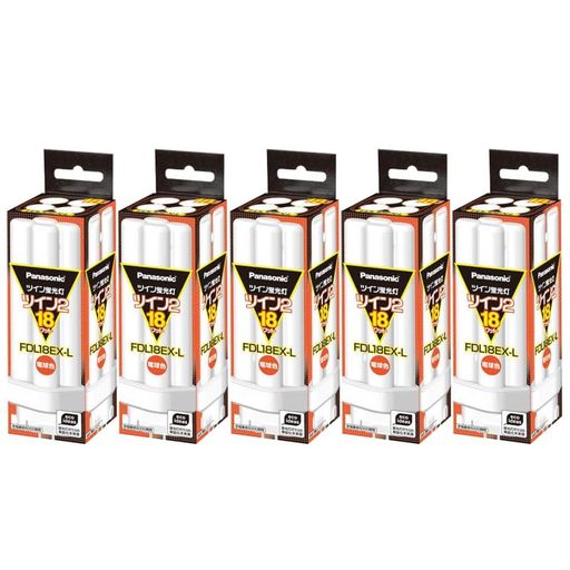 【まとめ 5セット】 PANASONIC ツイン蛍光灯18W電球色 FDL18EX-L