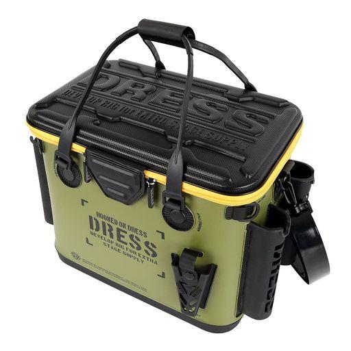 ドレス(DRESS) [DRESS] バッカン マイクロ オリーブ/ブラック(メッシュポケット付き) 釣り用バケツ・バッカン 約12L ロッドホルダー EVA 多機能 釣り 釣り具 釣り用ケース 防水 収納コンテナ タ…