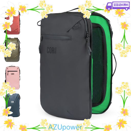 [COR SURF] FLIGHT承認済み機内持ち込みラップトップトラベルバックパック | ビジネスイークエンダー ラゲッジバックパック 男女兼用, 2.0 - マットブラック。, 28L、ブラック。