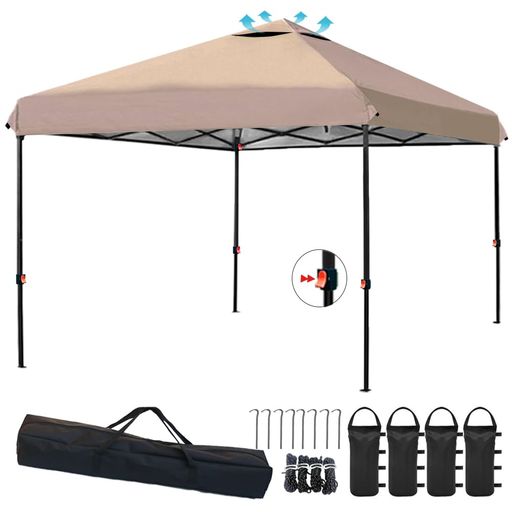 APEEXCANOPY 軽量ワンタッチタープテント 3M×3M 収納バッグ付き 3段階調節 UVカット スチール 大型 耐水 ワンタッチテント レジャー イベント 海 バーベキュー 防災 運動会 おしゃれ 日除け 簡…