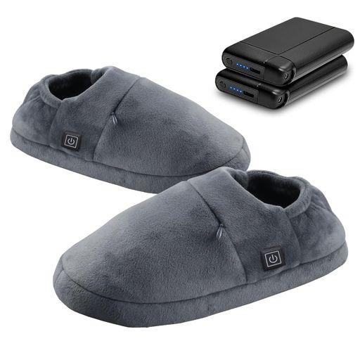 【コードなし 3秒で温度感知】電気スリッパ フットウォーマー 2個8000MAHバッテリー付き NTC過熱保護 30秒で速熱 自由に歩ける 3段階温度調節 電気足温器 防寒対策 室内履き 洗濯可能 男女兼…