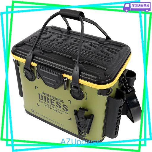 [DRESS] バッカン オリーブ/ブラック(メッシュポケット付き) 釣り用バケツ・バッカン 約34L ロッドホルダー EVA 多機能 釣り 釣り具 釣り用ケース 防水 収納コンテナ タックルバッグ