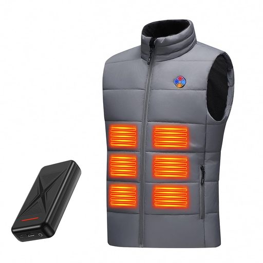 [JELVA] 電熱ベスト 加熱ベスト 25箇所発熱 50000MAHバッテリー付き ヒーター ヒートジャケット 独立スイッチ メンズ レディース 加熱服 6段階温度調整 速暖 保温 丸洗い (JP, アルファベット, 3X…