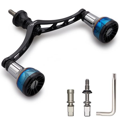 HEIGHTEN 98/110MM リール ハンドル シマノ(SHIMANO) ダイワ(DAIWA) 通用 スピニングリール用 ARCH ENGINE SERIES (98MM - ブラック) (187)