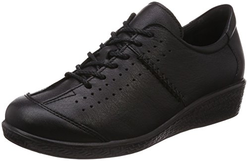 スポルス スニーカー 日本製 撥水 本革 4E ファスナー付 22~25cm レディース SP2401 ブラック 25.0 cm