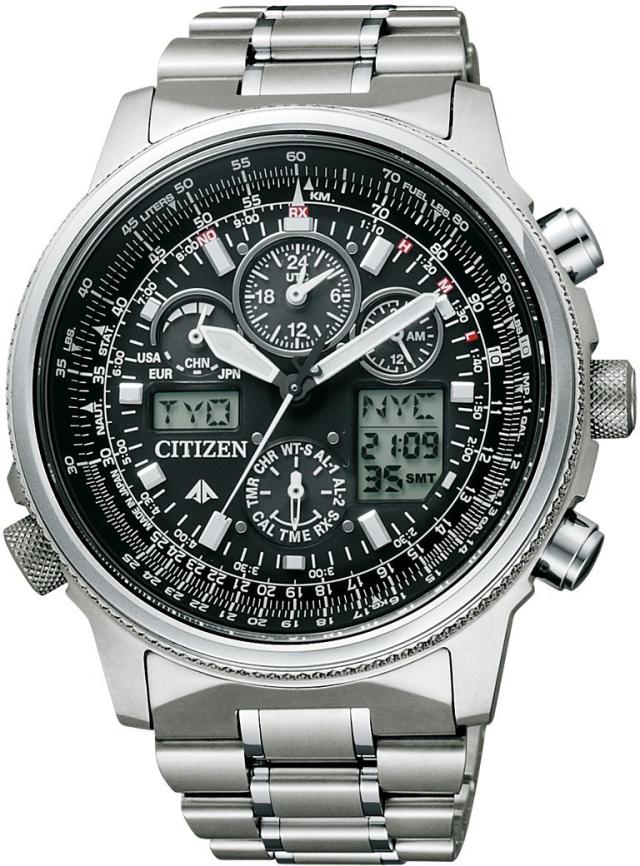 [シチズン]CITIZEN 腕時計 PROMASTER プロマスター エコ・ドライブ 電波時計 スカイシリーズ ジェットセッター クロノグラフ PMV65-2271