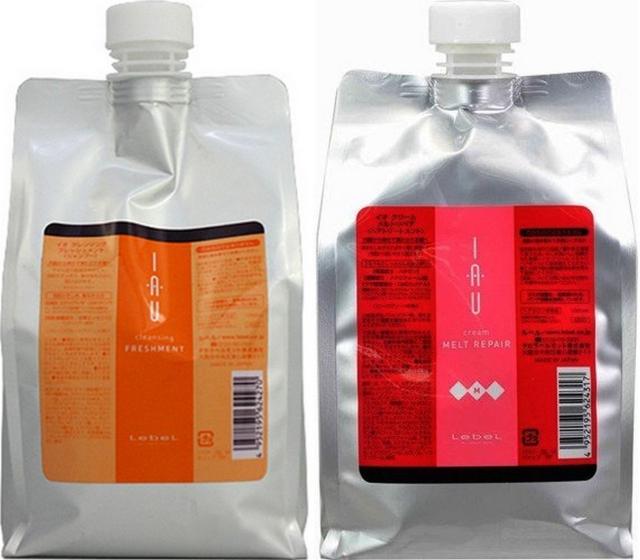 ルベル IAU イオ クレンジング フレッシュメント(シャンプー)1000ml＆イオ クリーム メルトリペア トリートメント1000ml 詰め替えセット