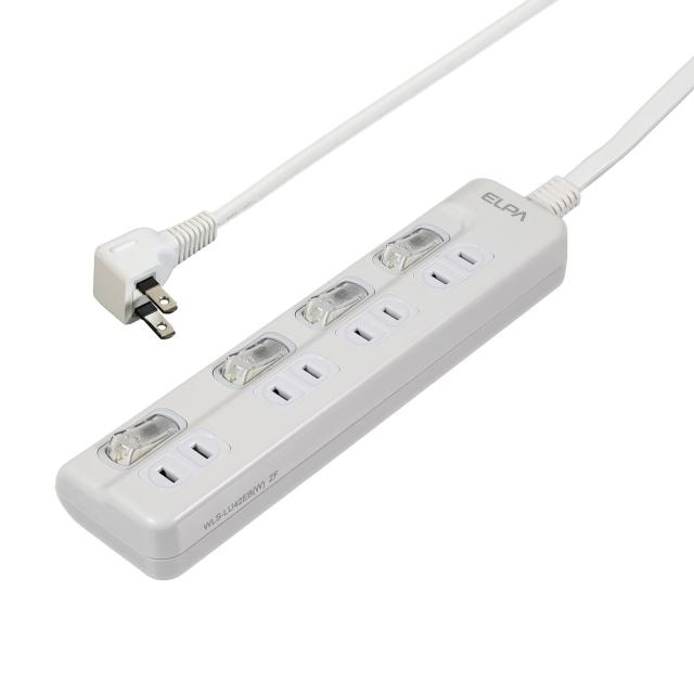 エルパ (ELPA) LEDランプスイッチ付タップ 電源タップ 延長コード 125V 2m 4個口 WLS-LU42EB(W)の通販はau PAY マーケット - ROUZI | au PAY ...