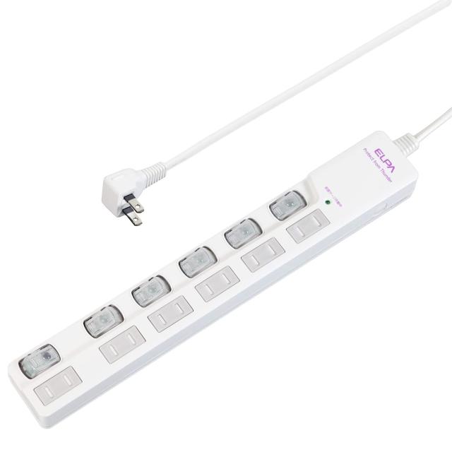 エルパ(ELPA) LEDランプスイッチ付タップ 電源タップ 延長コード 125V 6個口 2m WLS-LU620MB(W)の通販はau PAY マーケット - stos-shop | au ...