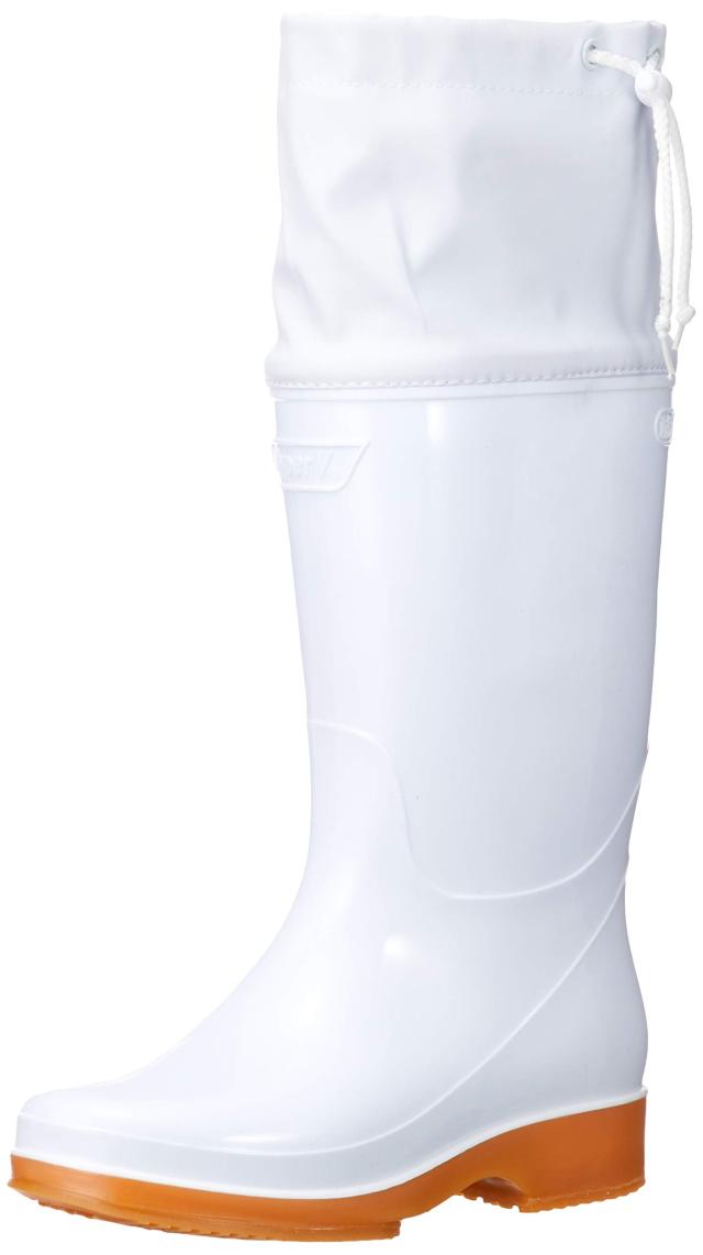 日進ゴム 作業靴 ハイパーV #4200 耐油 防滑 先芯無し フード付衛生長靴 ホワイト 23