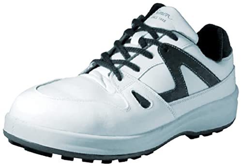 シモン 安全靴 短靴 JIS規格 耐滑 耐油 革製 安全スニーカー 8611 白/ブルー 28.0 cm 3E