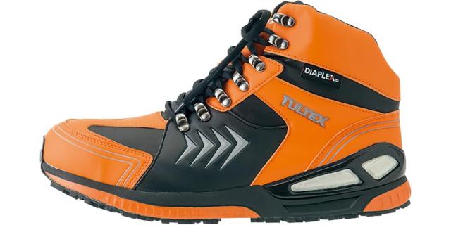 タルテックス 安全靴 作業靴 AZ56380 セーフティシューズ ミドルカット 鋼製先芯 JSAA A種 防水 透湿性 耐滑 3E オレンジ 23.0