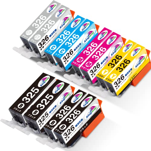 キヤノン Canon 互換インクカート リッジ BCI-326 BCI-325 BCI-326(BK/C/M/Y/GY)+BCI-325BK 6色セット×2パック（計12個入り）最新のICチの ...