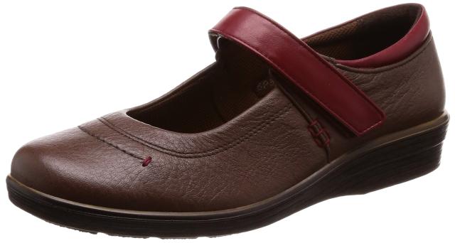 スポルス スニーカー 日本製 撥水 本革 マジック 4E 22~25cm レディース SP5630 ブラウンC 23.5cm