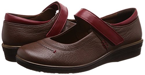 スポルス スニーカー 日本製 撥水 本革 マジック 4E 22~25cm レディース SP5630 ブラウンC 23.5cm