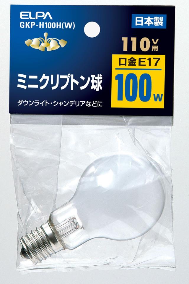 エルパ (ELPA) ミニクリプトン球 電球 E17 100W ホワイト GKP-H100H(W)の通販はau PAY マーケット - わくわくマーケット | au PAY マーケット－通販サイト