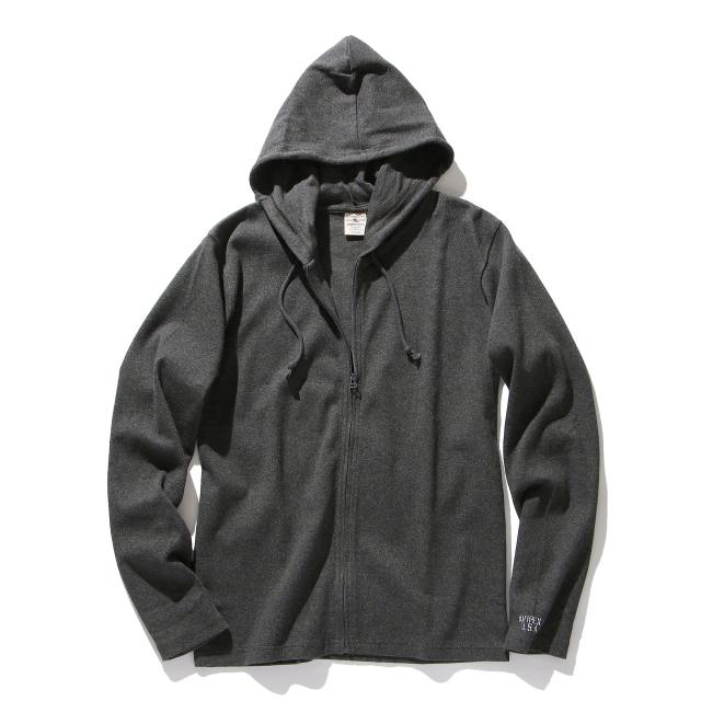 [アヴィレックス] デイリー ジップ リブ パーカー DAILY FULLZIP RIB PARKA 6153641 XLサイズ 019 CHARCOL