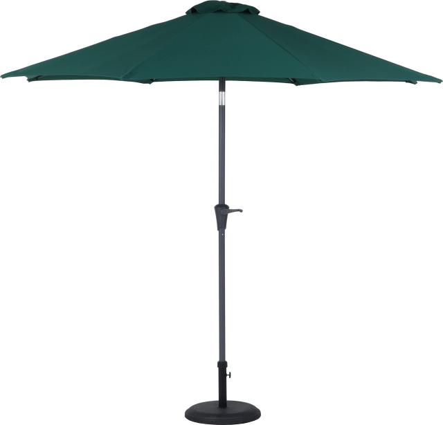 不二貿易 ガーデン パラソル アルミ 幅244×奥行244×高さ234cm グリーン 日除け チルト機能 クランク開閉 直径270cm 85184