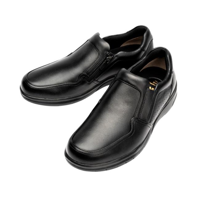 [ドクターアッシー] ユニフォームドレスシューズ 超軽量 本革 ウォーキングシューズ メンズ ブラック 25.0 cm 4E