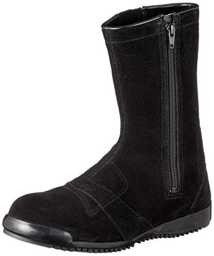 シモン 作業靴 安全靴半長靴 高所 通気性 JIS規格 チャック付半長靴安全靴 3055黒床 黒 24.5 cm 3E