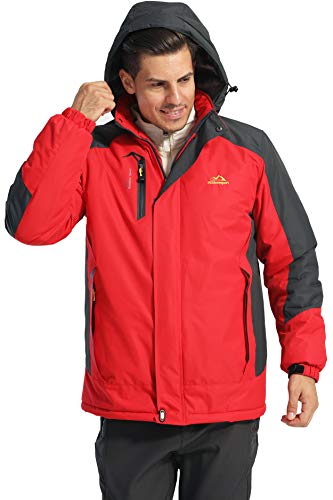 TACVASEN ジャケット バイカラー メンズ 自転車 ジャンパー 綺麗 ヤッケ 防寒 カジュアルアウター 帽子 普段着 着心地がいい 上着 レッ TACVASEN ジャケット バイカラー メンズ 自転車 ジャンパー 綺麗