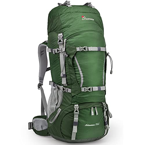 マウンテン バックパック 70L 防災 リュック 大容量 登山 ザック キャンプ ハイキング アウトドア 旅行 防水 レインカバー付き