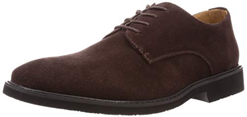 デデス スエード プレーントゥ レザー レースアップシューズ 5265 メンズ ダークブラウン 25.0cm 3E