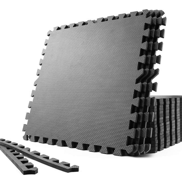 SOLPEX トレーニング ジョイントマット エクササイズマット 防音 衝撃吸収マット ホームジム 大判 ジムマット 60cm×60cm×1.2cm 6/24枚