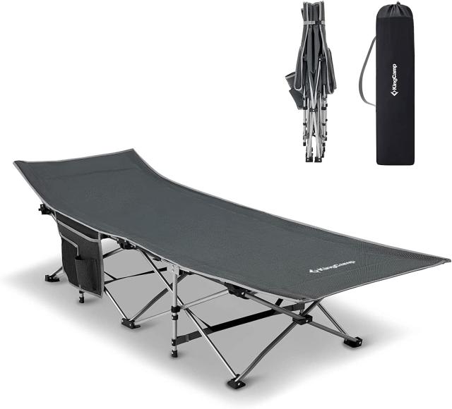 KingCamp アウトドア ベッド 折りたたみベッド 組立不要 簡易 キャンプ コット 野外 昼寝 サマーベッド スチール製 丈夫 安定 防水 耐荷