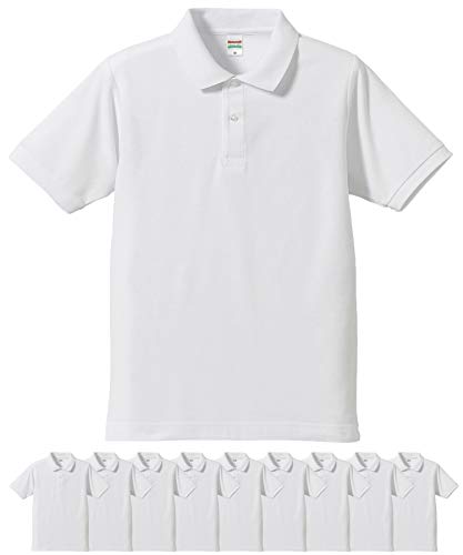 ユナイテッドアスレ 5050-01 5.3オンス ドライカノコ ユーティリティー ポロシャツ 10枚セット メンズ(ホワイト,S)