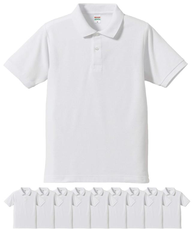 ユナイテッドアスレ 5050-01 5.3オンス ドライカノコ ユーティリティー ポロシャツ 10枚セット メンズ(ホワイト,XL)