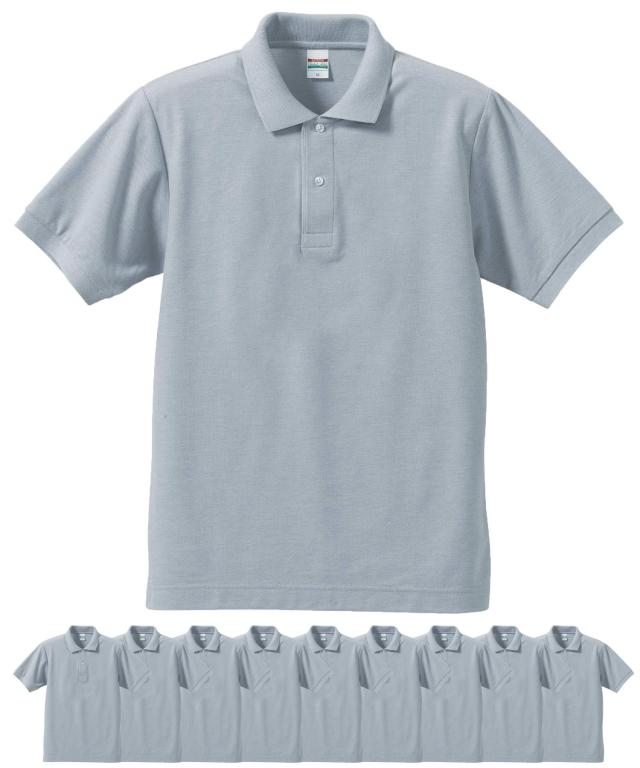 ユナイテッドアスレ 5050-01 5.3オンス ドライカノコ ユーティリティー ポロシャツ 10枚セット メンズ(OXグレー,M)