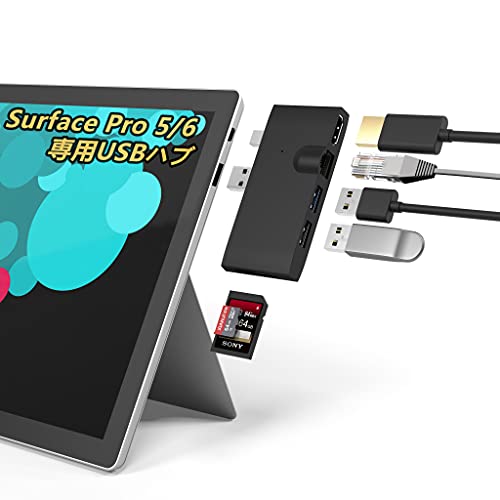 Microsoft Surface Pro 5 / Pro 6 USB 3.0 ハブ, Anikks 100Mbps LANポート 4K ...