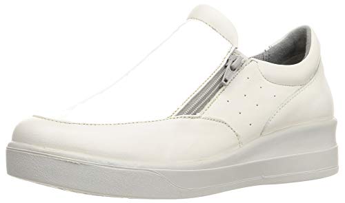 スポルス スニーカー 日本製 撥水 本革 4E ファスナー付 22~25cm レディース SP9030 ホワイト 24.5 cm